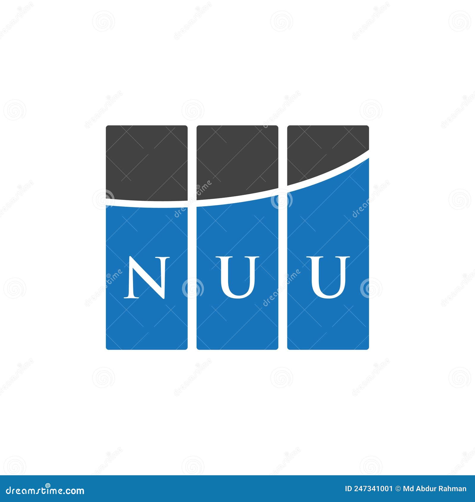 NUU Letter Logo Design on WHITE Background. NUU Creative Initials ...