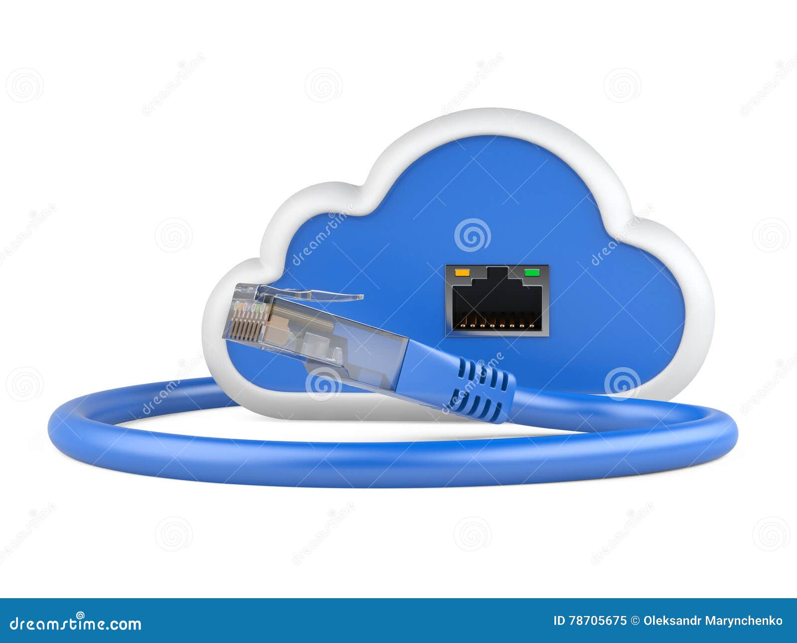 Nuvem Com Uma Tomada Da Rede Ilustração Stock - Ilustração de database ...