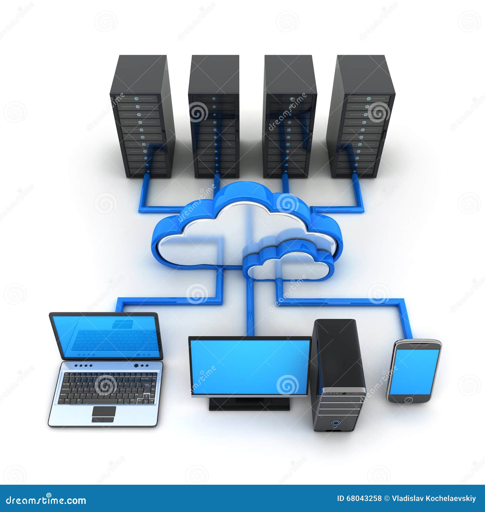 Nuvem Do Internet, Conceito Ilustração Stock - Ilustração de telefone ...