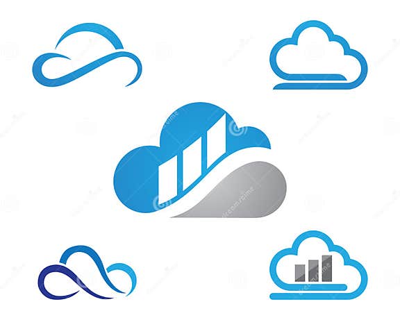 Nuvem Logo Template ilustração do vetor. Ilustração de potência - 74210236