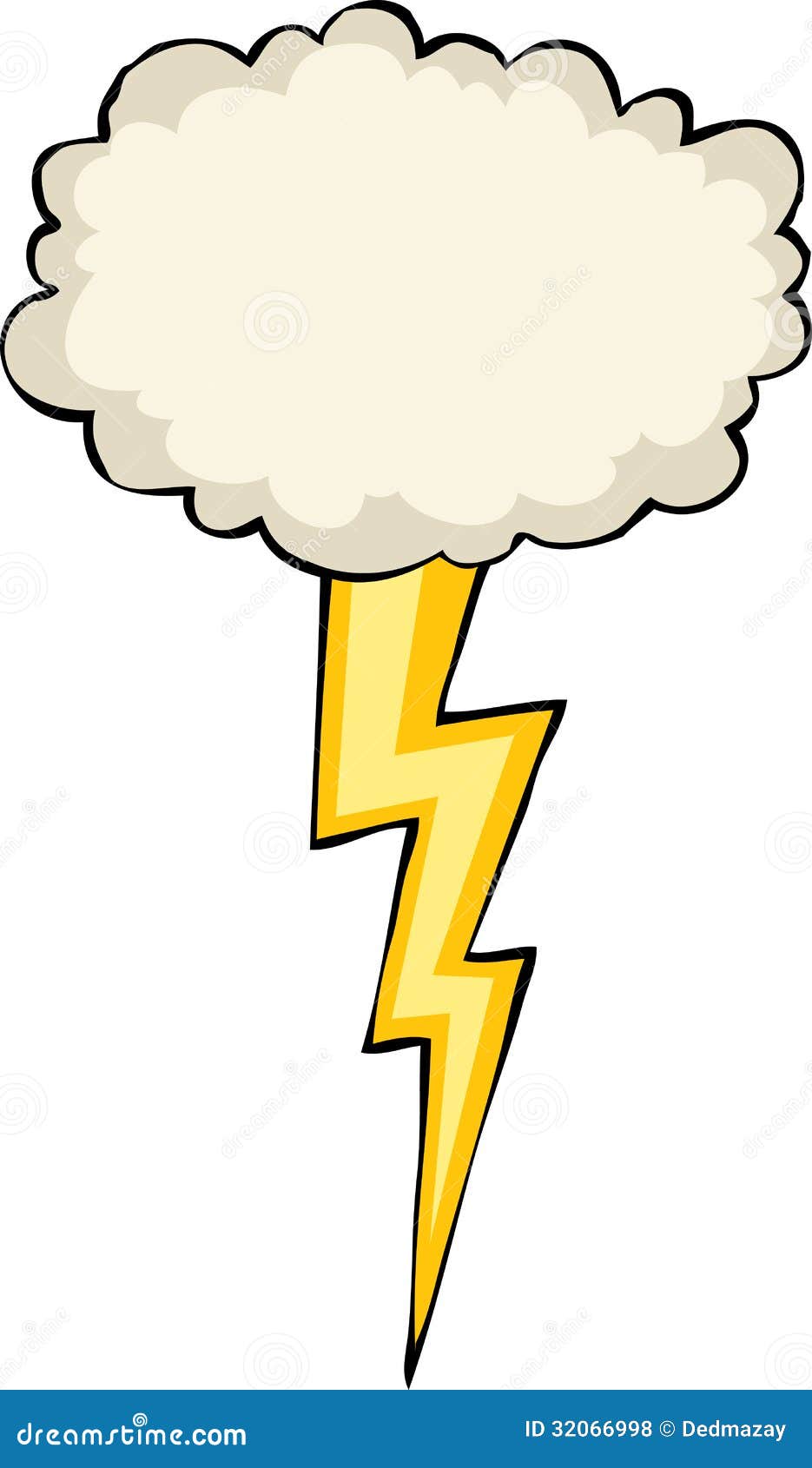 Nuvola con fulmine illustrazione vettoriale. Illustrazione di carica ...
