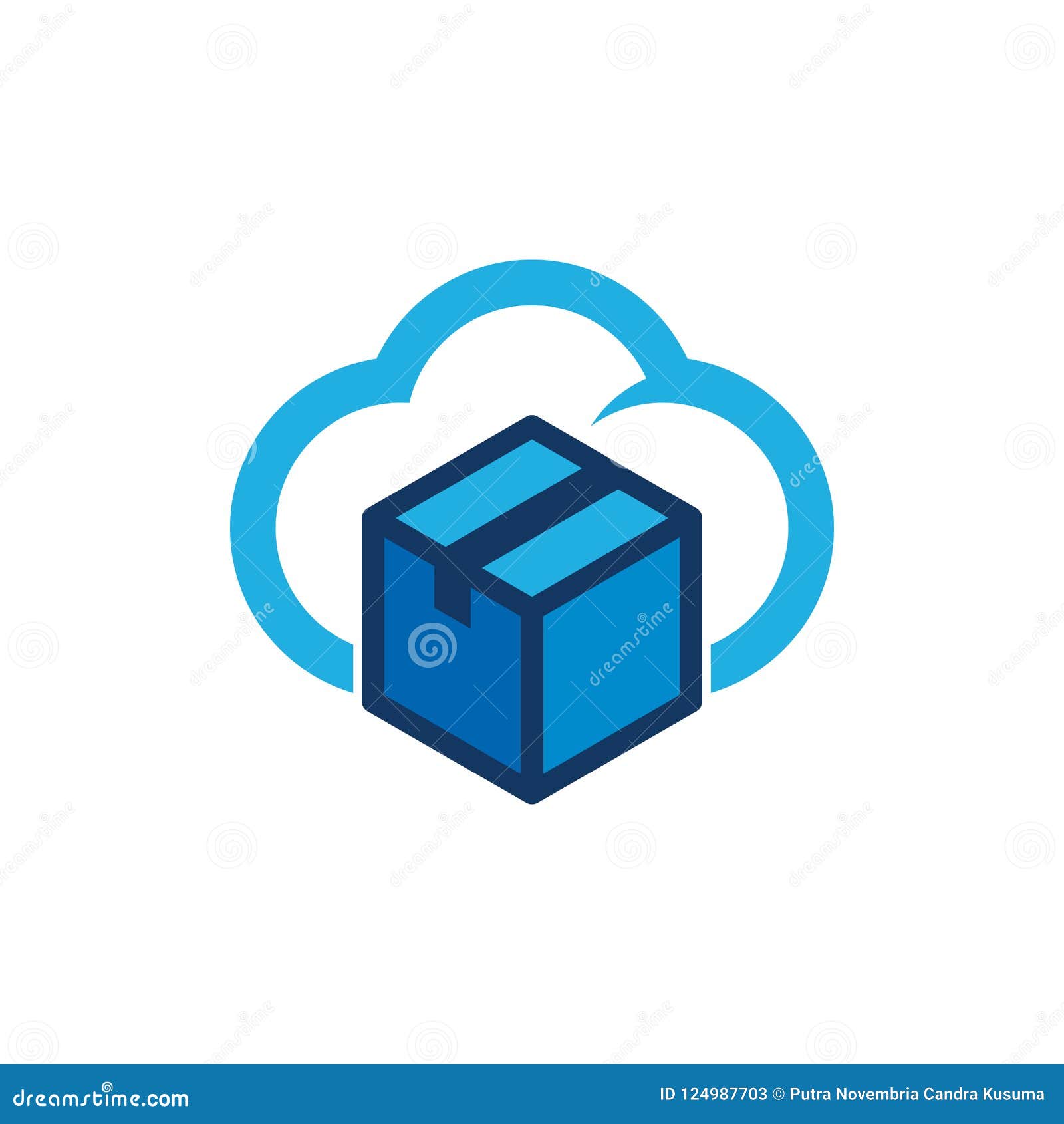 Nuvola Logo Icon Design Della Scatola Illustrazione Vettoriale ...