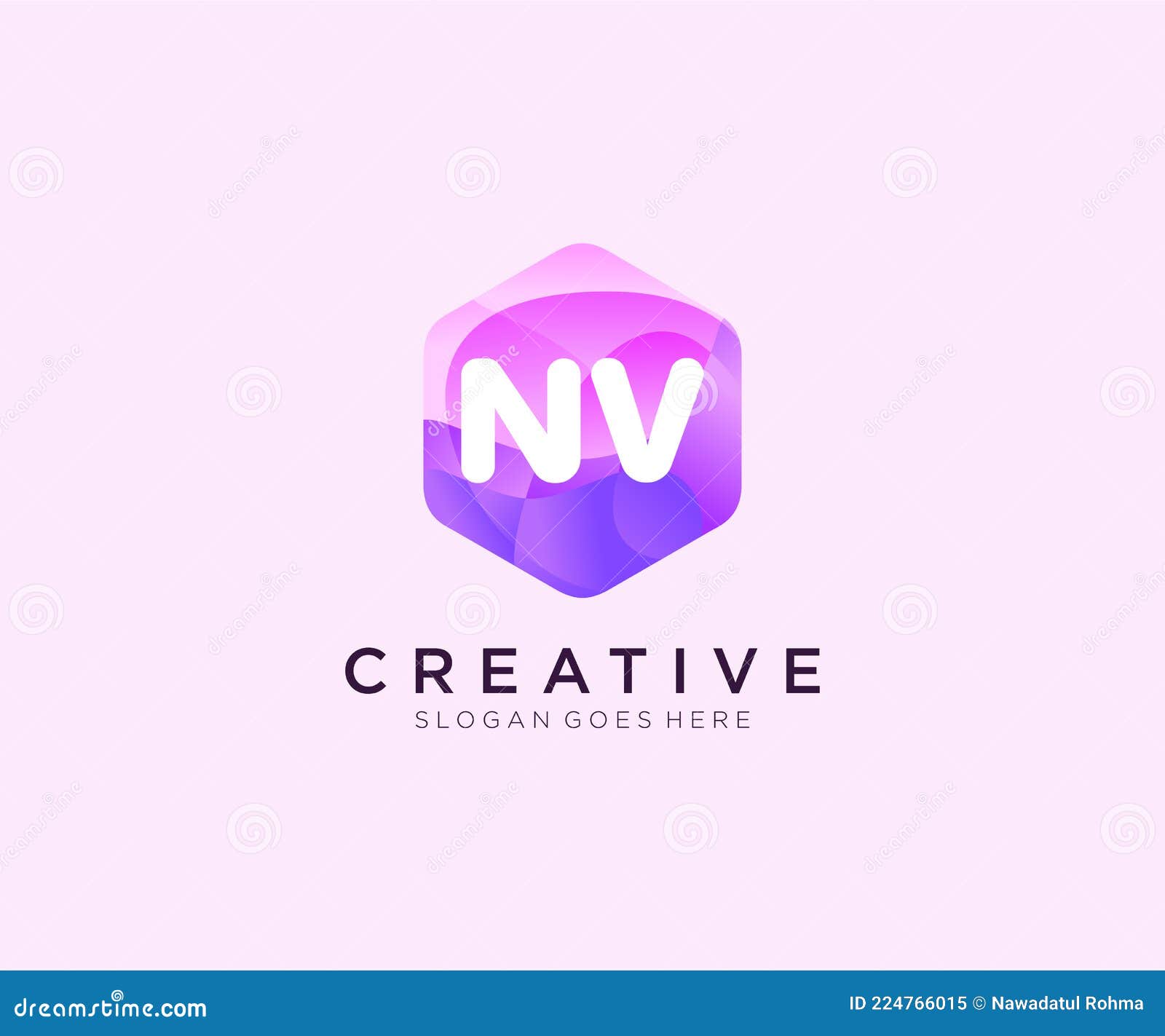 NV Initial Logo with Colorful Hexagon Modern Business Alphabet Logo ...