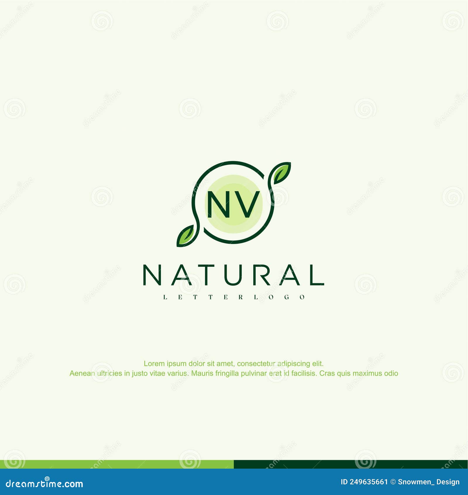 NV Initial natural logo stock vector. Illustration of letter - 249635661
