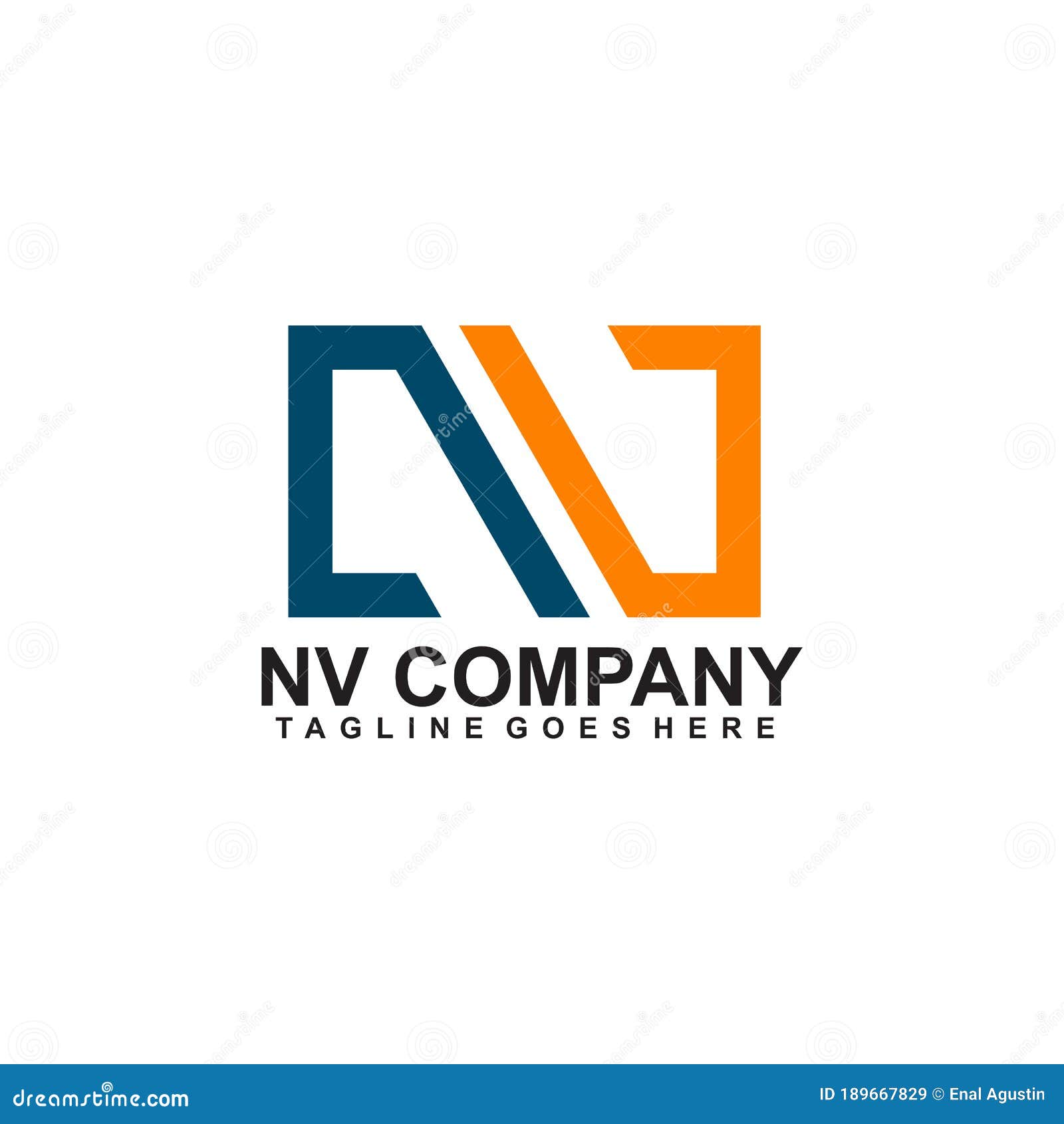 NV Letter Initial Logo Design Template Stock Vector - Illustration of ...