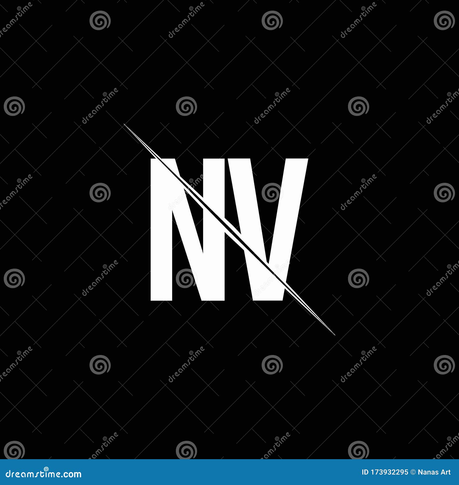 NV Logo Monogram with Slash Style Design Template Stock Vector ...
