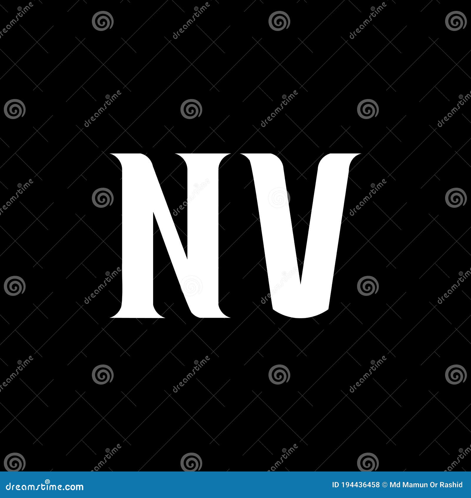 NV N V Letter Logo Design. Initial Letter NV Uppercase Monogram Logo ...