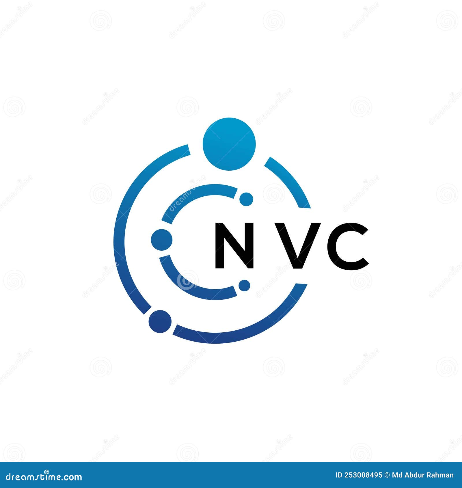 NVC Letter Technology Logo Design on White Background. NVC Creative ...