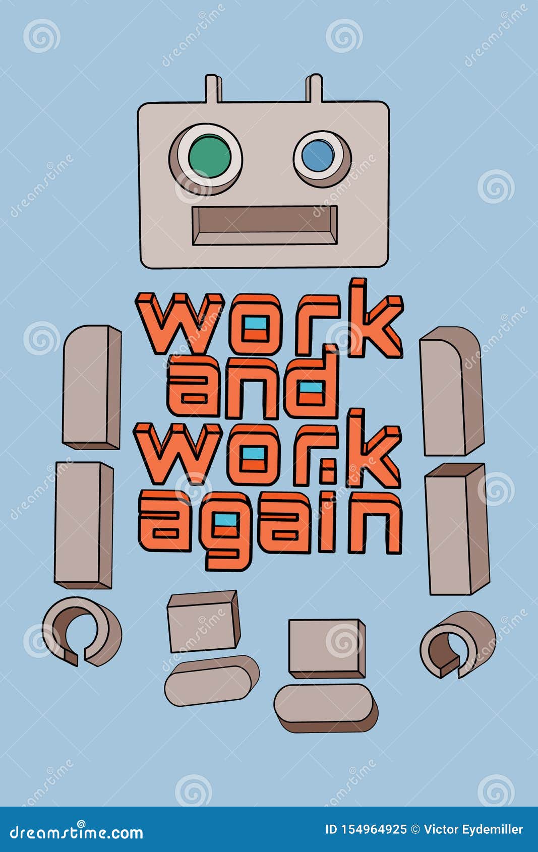 Robot, Motivation Lettering 3d from PRO-STICK Stock Illustration ...