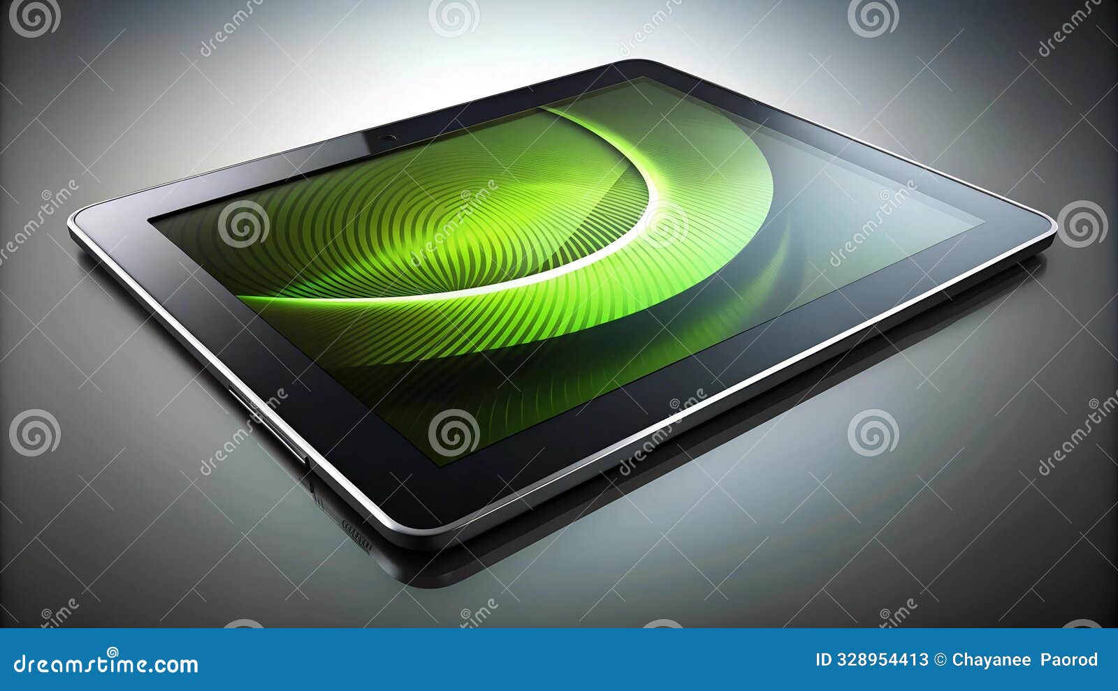 Nvidia Logo On A Futuristic Tablet With A Curved Display Generative AI ...