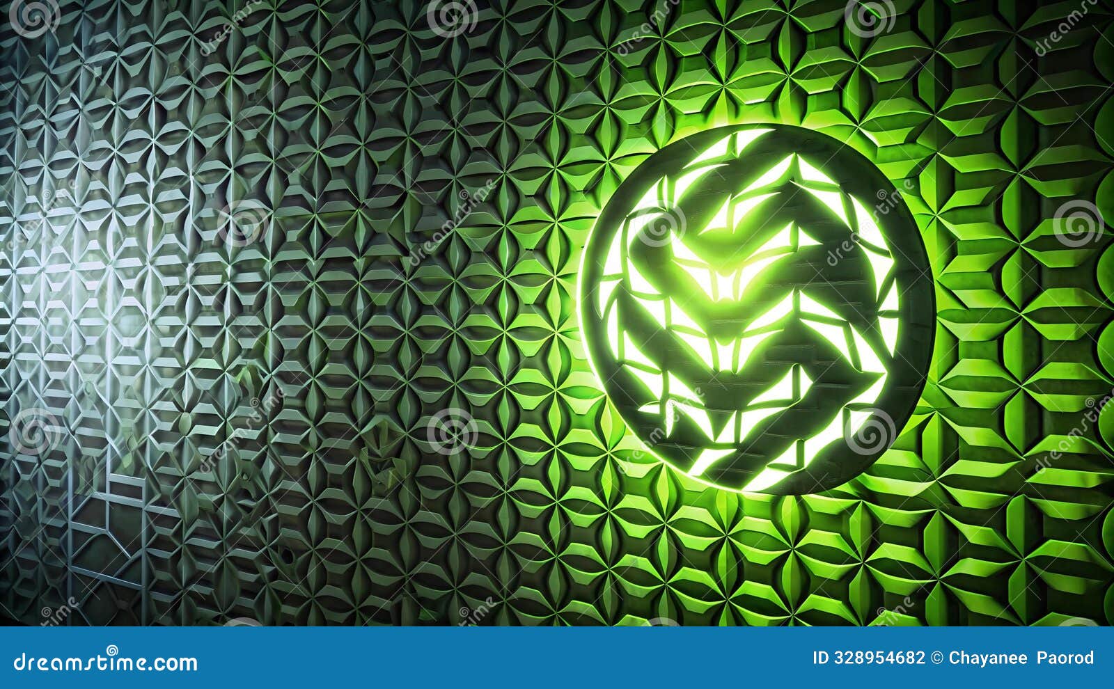 Nvidia Logo Projected Onto a Wall with a Geometric Pattern AI Generated ...