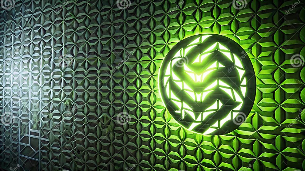 Nvidia Logo Projected Onto a Wall with a Geometric Pattern AI Generated ...