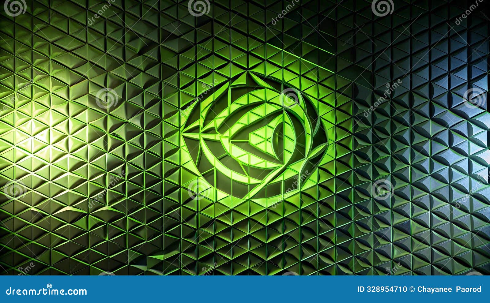 Nvidia Logo Projected Onto a Wall with a Geometric Pattern Generative ...