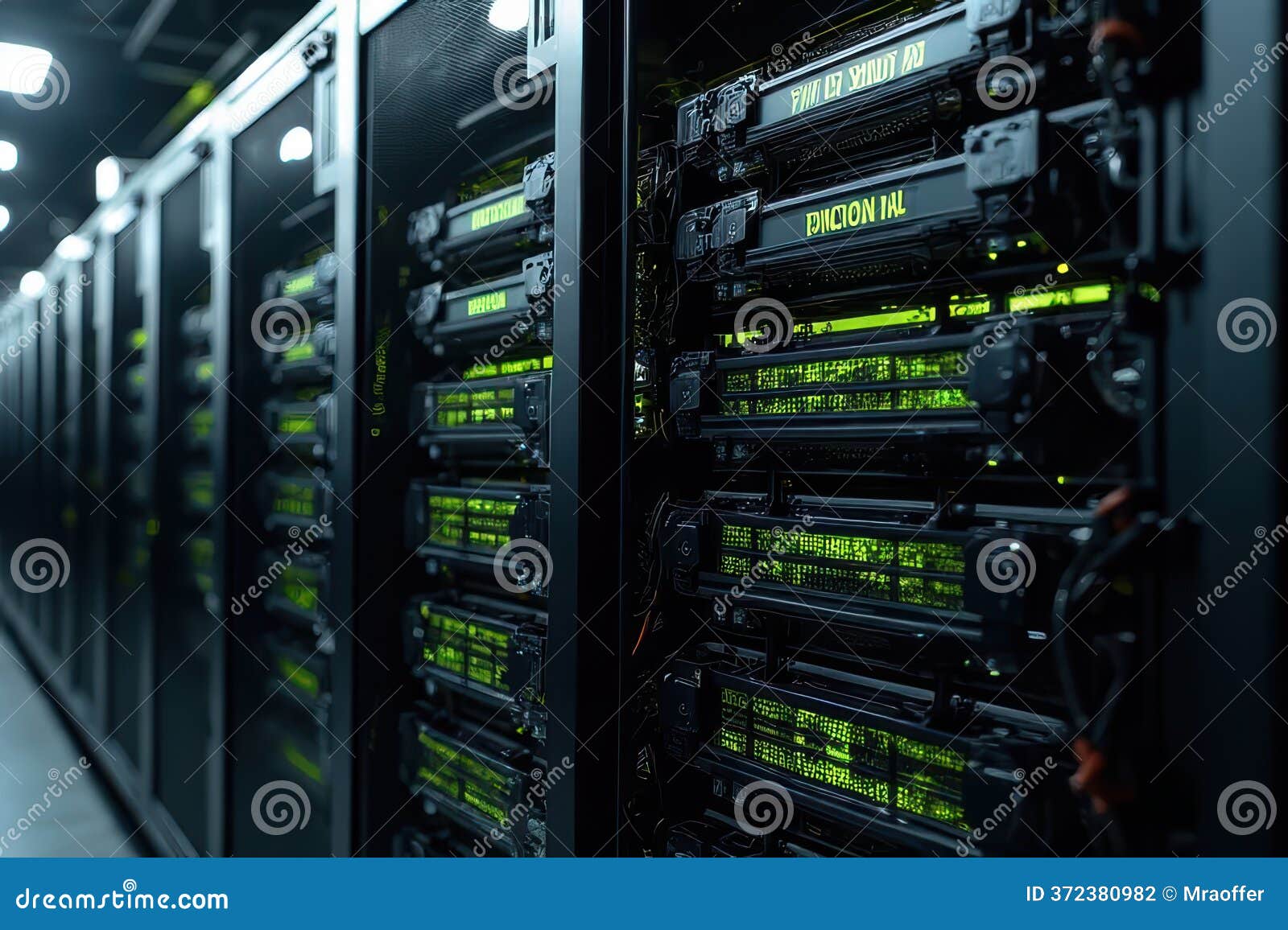 NVIDIA A100 Server Rack Display With High-Performance GPUs Stock Image ...