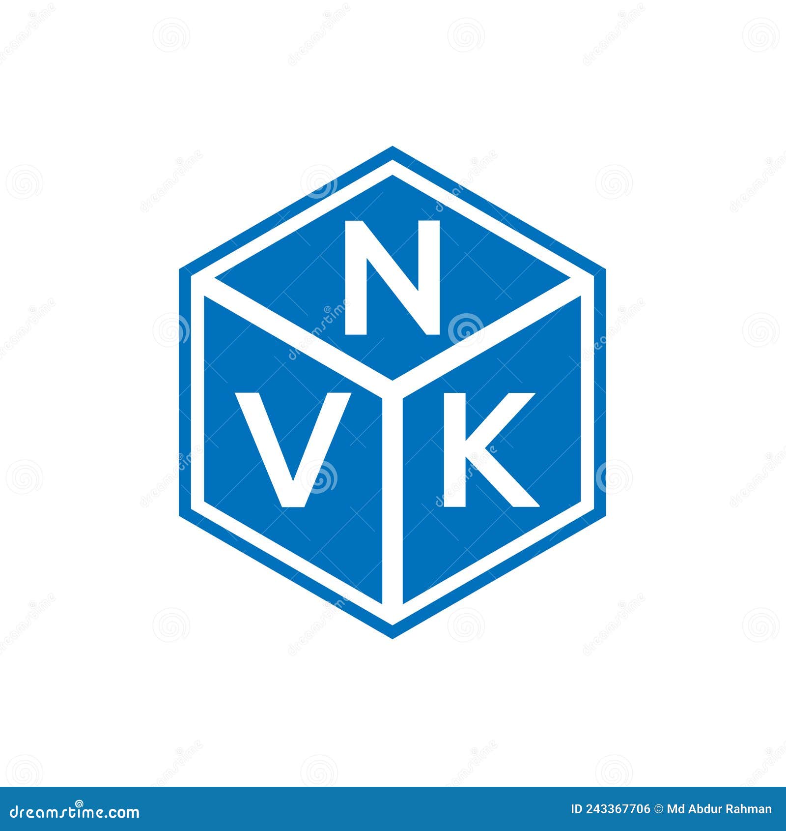 NVK Letter Logo Design on Black Background. NVK Creative Initials ...