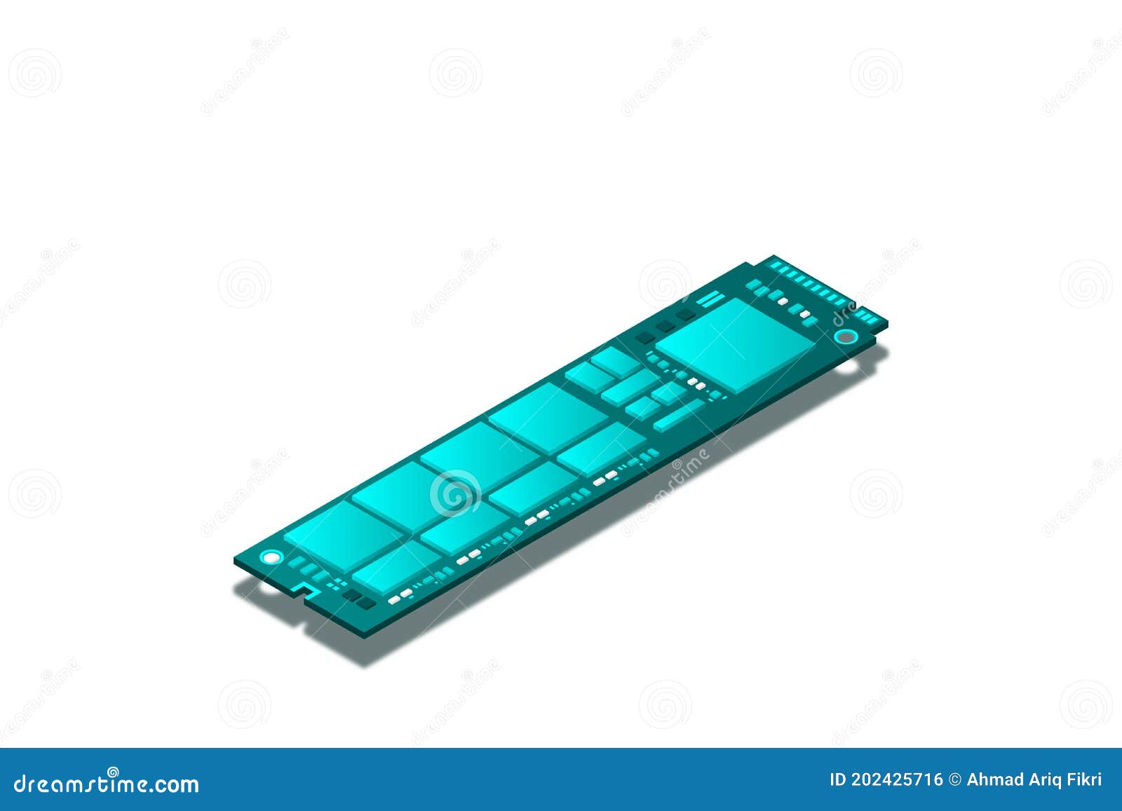 NVME Express M.2 Memory Realistic 3d Isometric Illustration, Random ...
