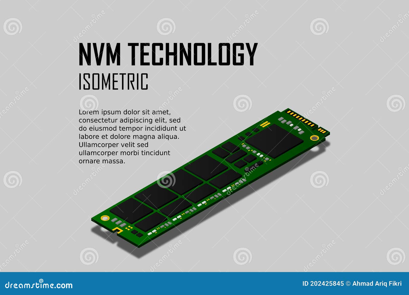 NVME Express M.2 Memory Realistic 3d Isometric Illustration, Random ...