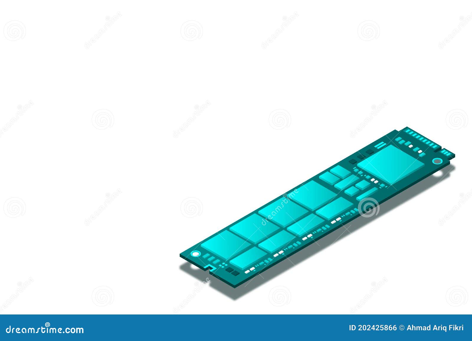 NVME Express M.2 Memory Realistic 3d Isometric Illustration, Random ...