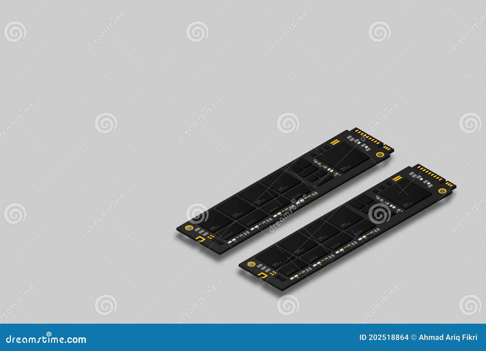 NVME Express M.2 Memory Realistic 3d Isometric Illustration, Random ...