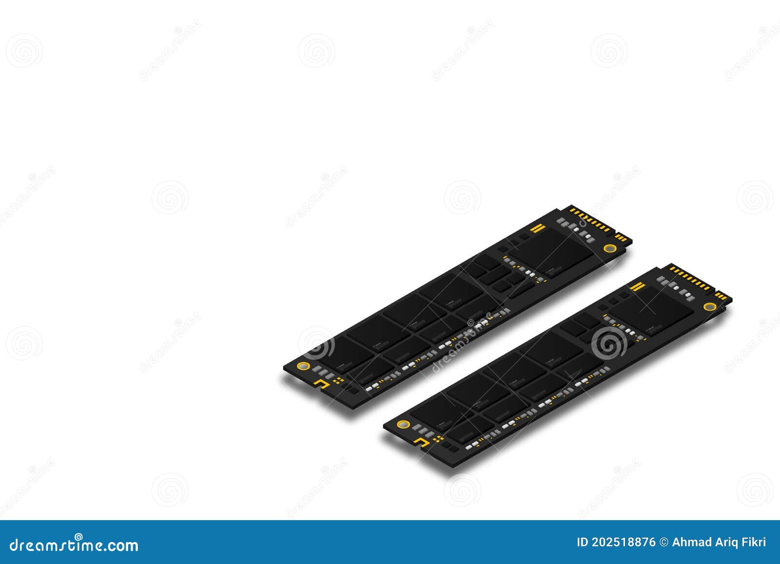 NVME Express M.2 Memory Realistic 3d Isometric Illustration, Random ...