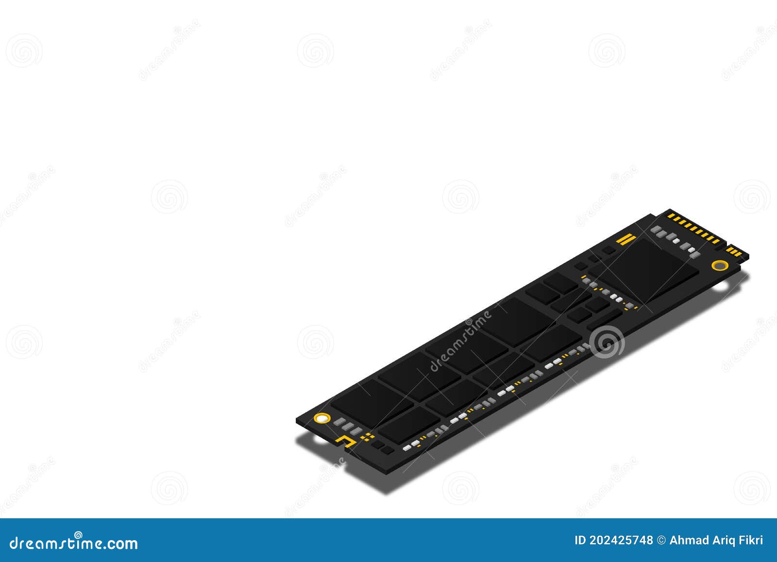 NVME Express M.2 Memory Realistic 3d Isometric Illustration, Random ...