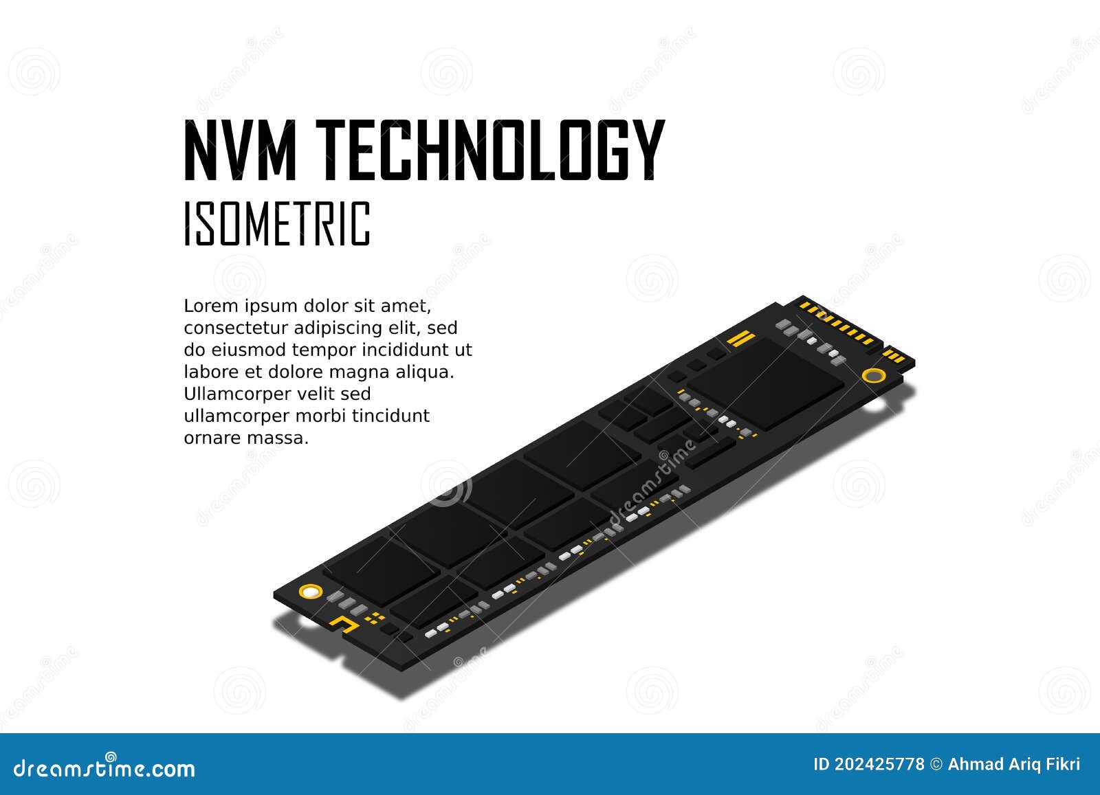 NVME Express M.2 Memory Realistic 3d Isometric Illustration, Random ...