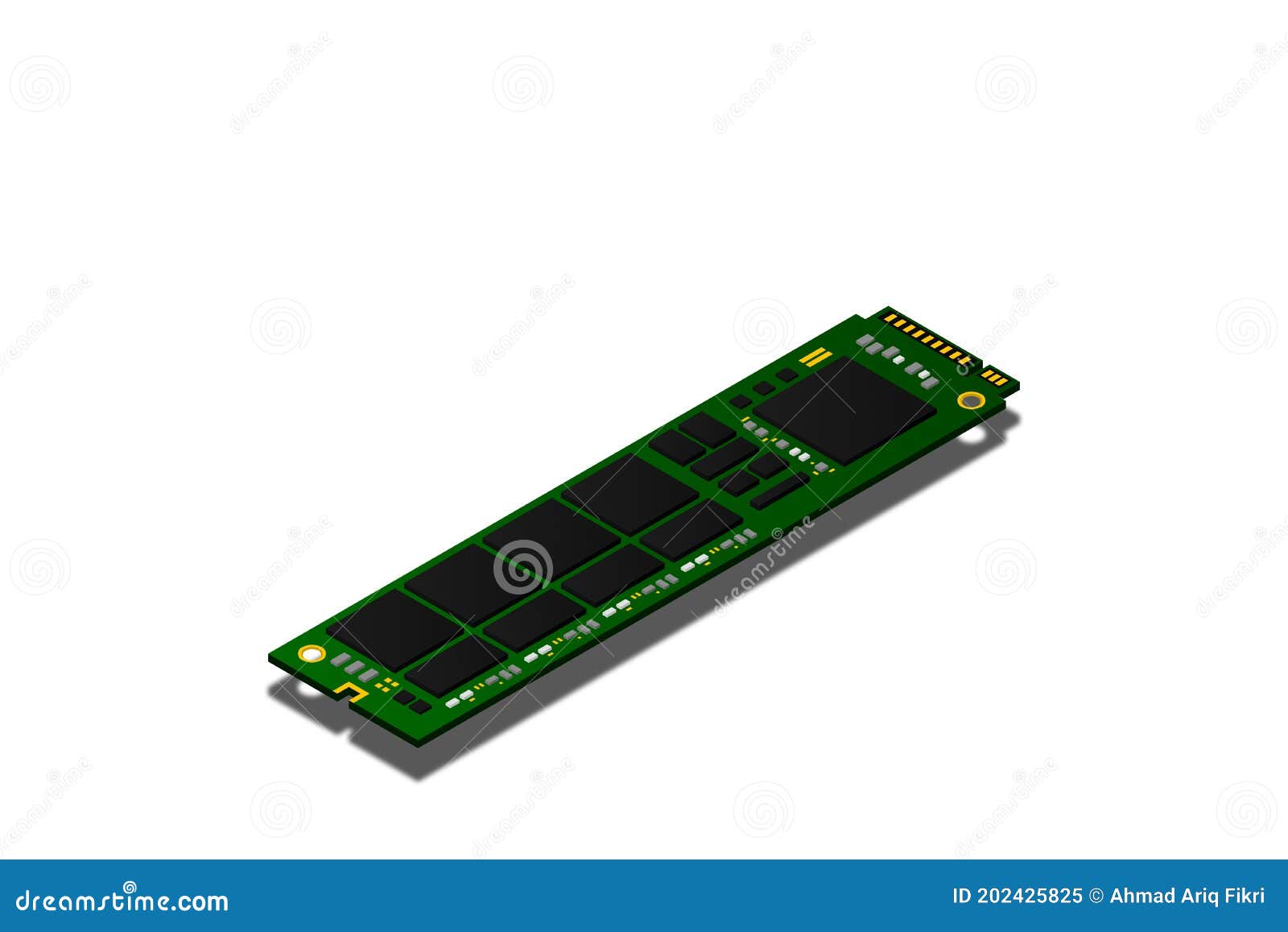 NVME Express M.2 Memory Realistic 3d Isometric Illustration, Random ...