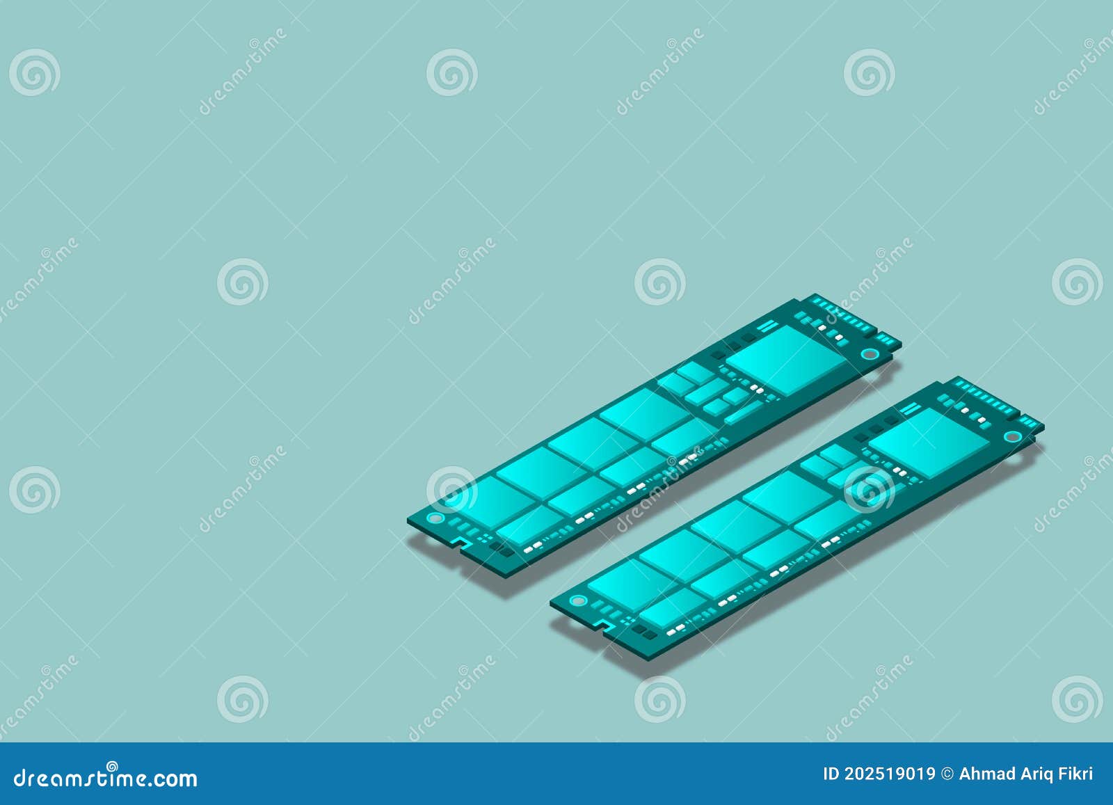 NVME Express M.2 Memory Realistic 3d Isometric Illustration, Random ...