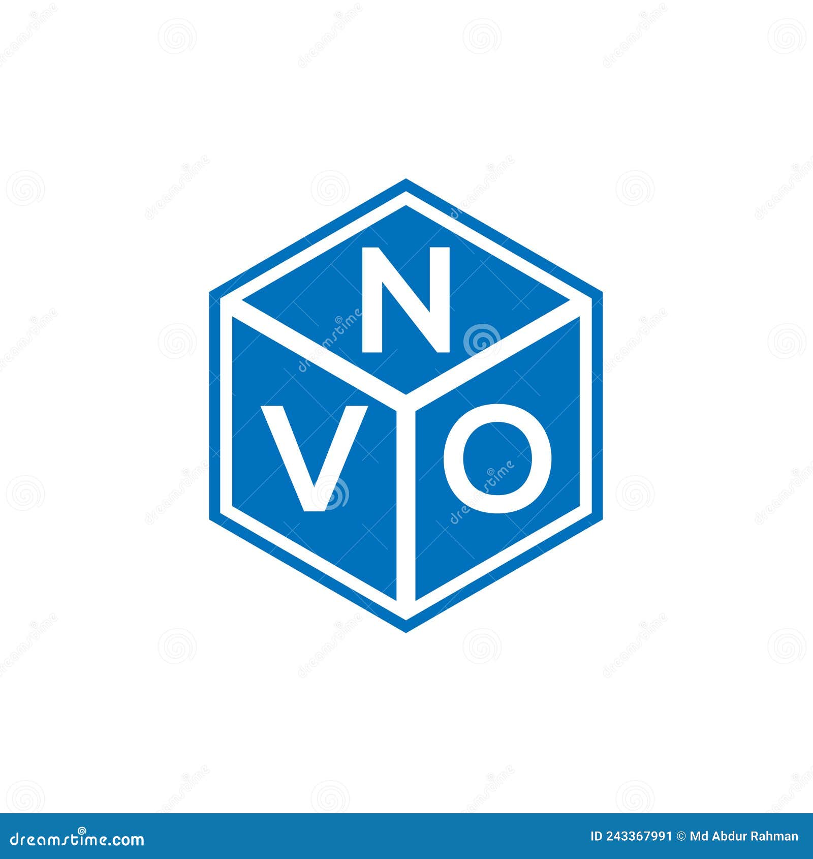 NVO Letter Logo Design on Black Background. NVO Creative Initials ...