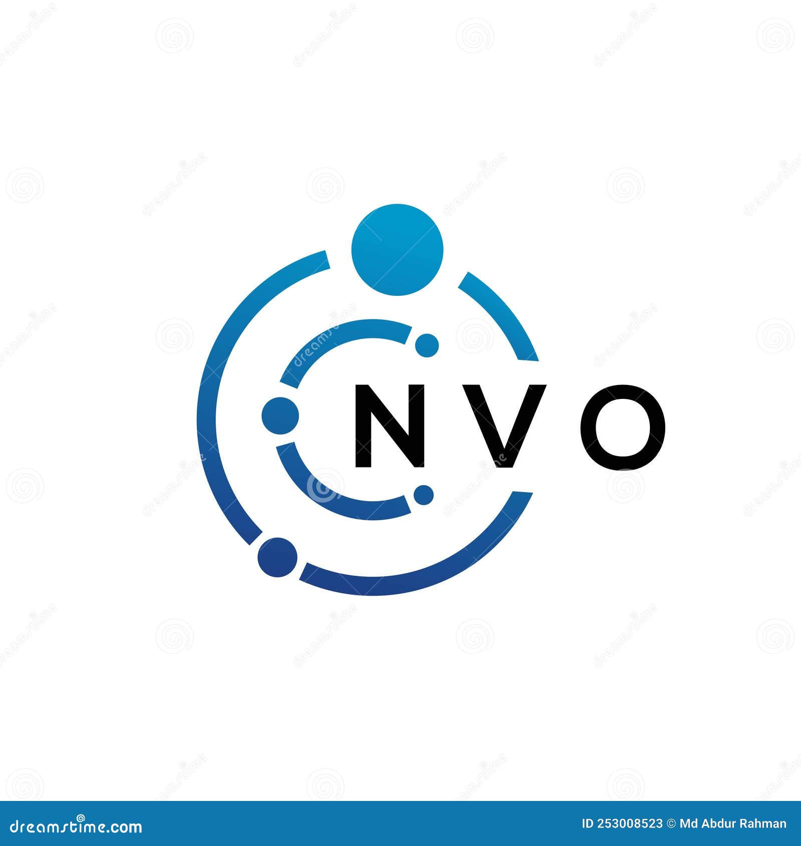 NVO Letter Technology Logo Design on White Background. NVO Creative ...