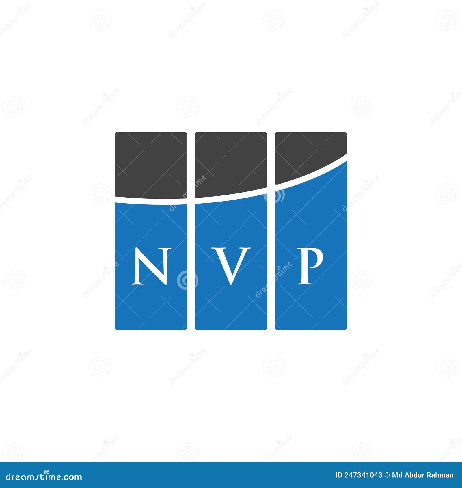 NVP Letter Logo Design on WHITE Background. NVP Creative Initials ...
