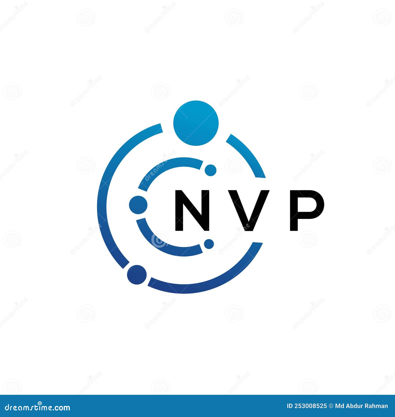 NVP Letter Technology Logo Design on White Background. NVP Creative ...