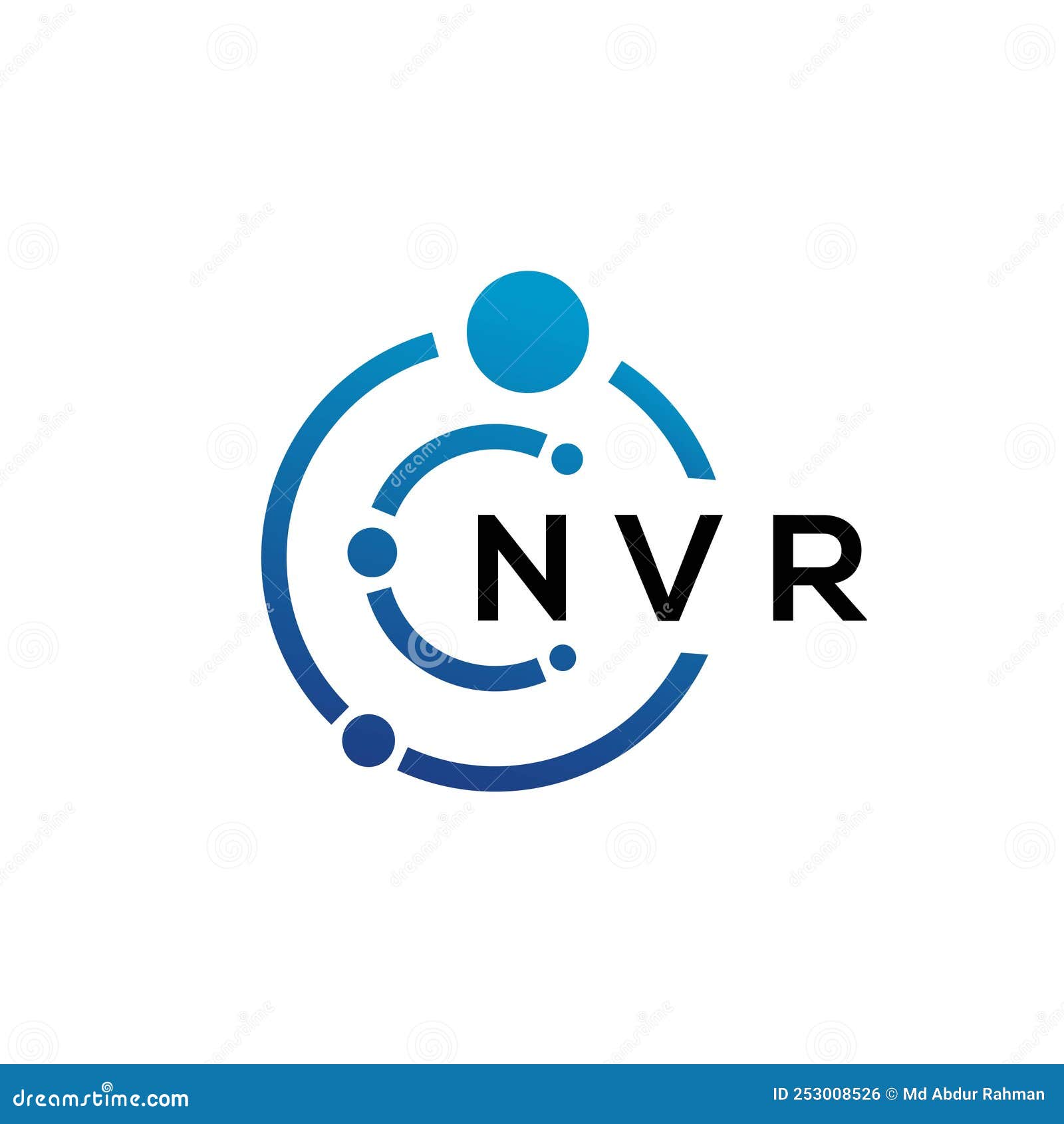 NVR Letter Technology Logo Design on White Background. NVR Creative ...