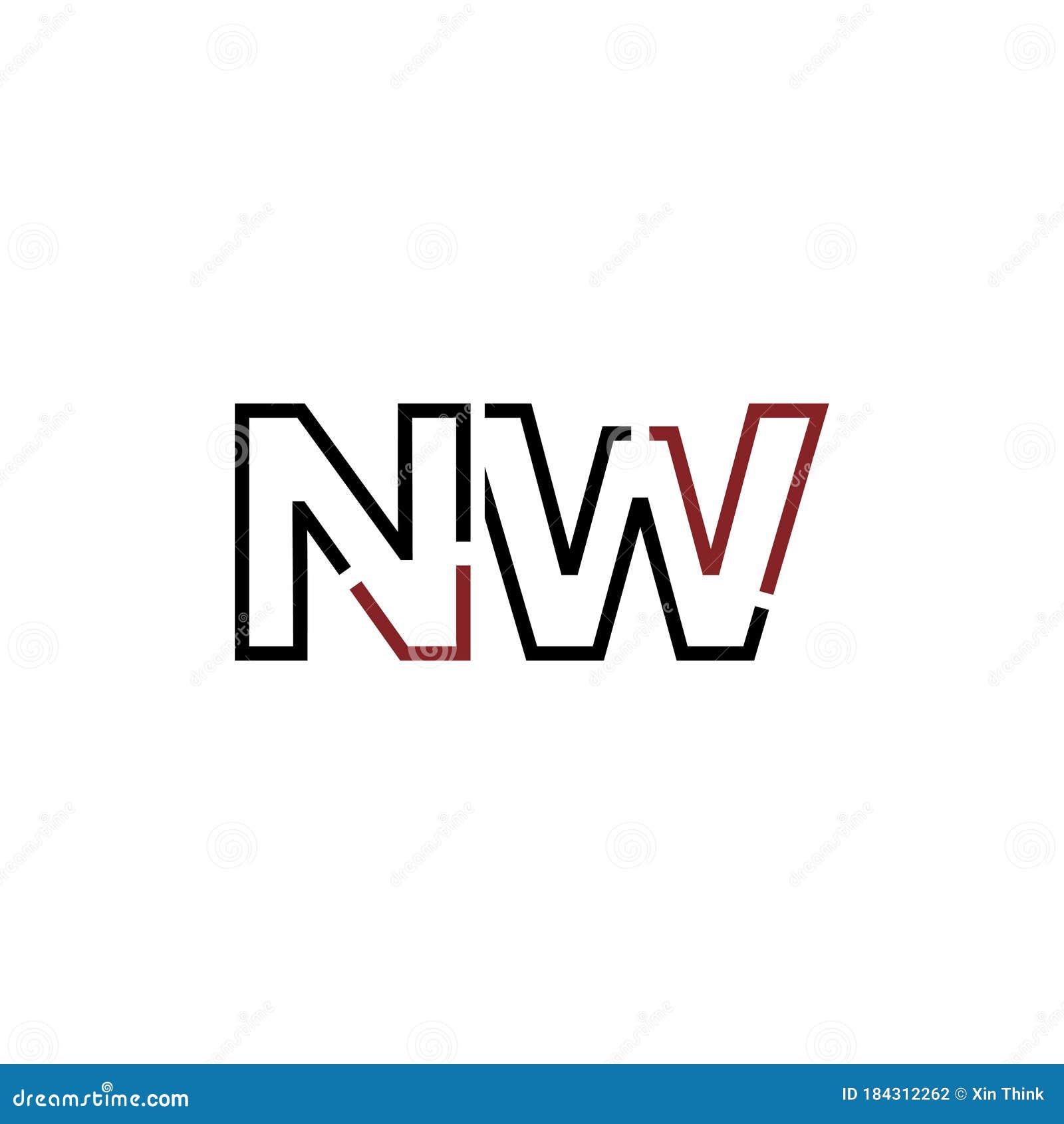 NW Letter Logo Icon Design Template Elements Stock Vector ...