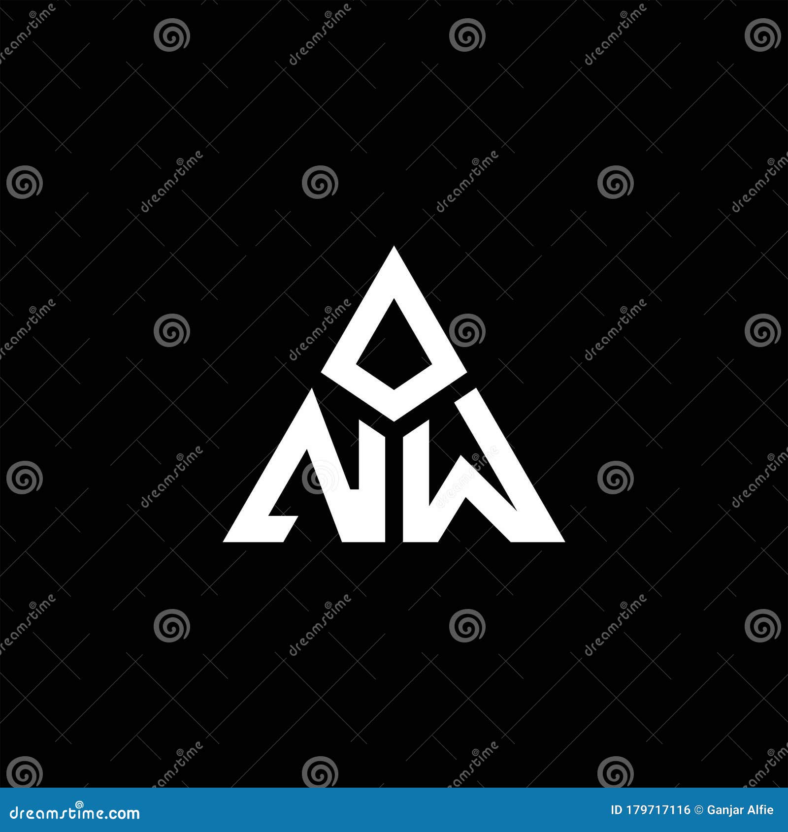 NW Monogram Logo with 3 Pieces Shape Isolated on Triangle Stock Vector ...