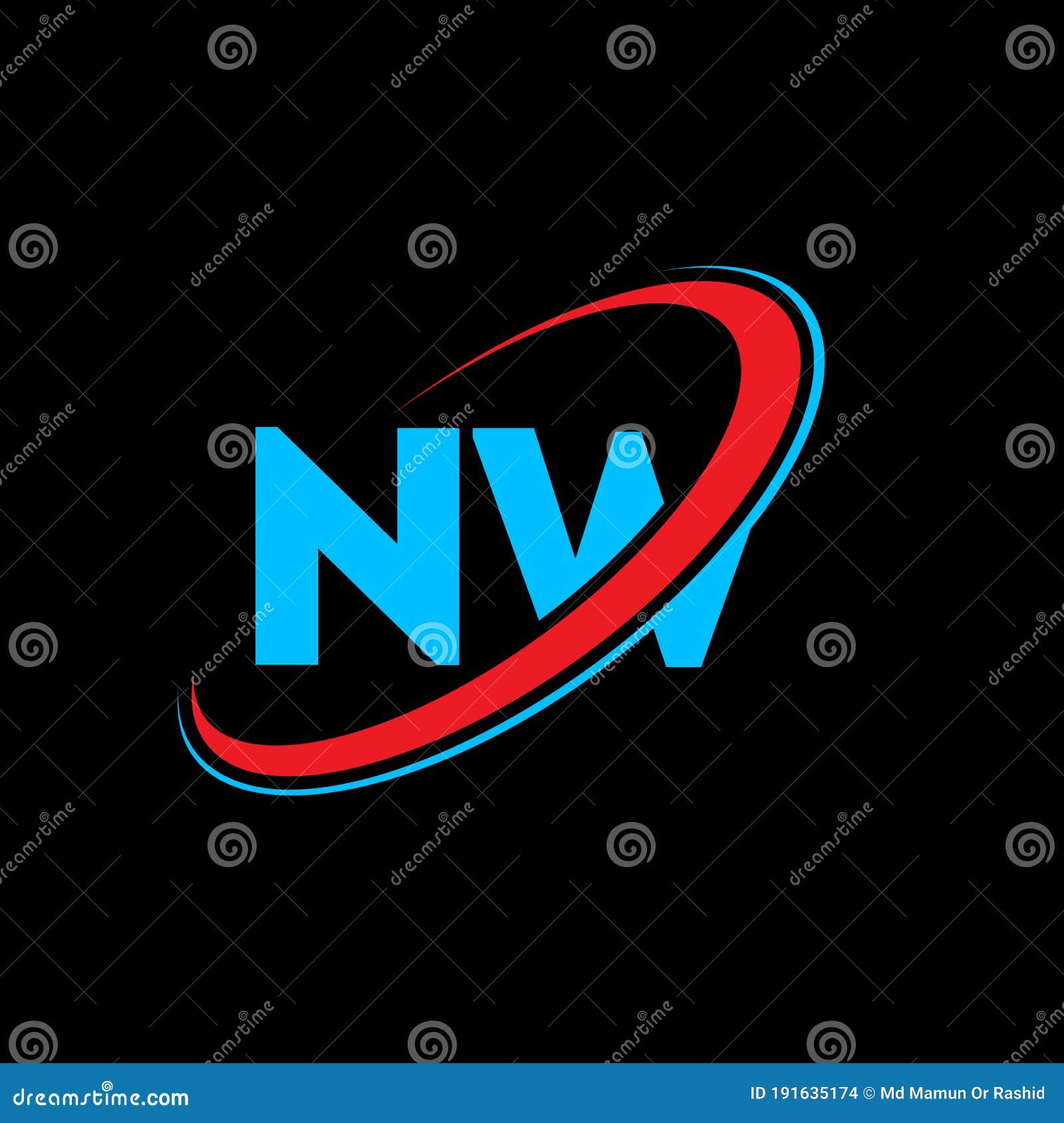 NW N W Letter Logo Design. Initial Letter NW Linked Circle Uppercase ...
