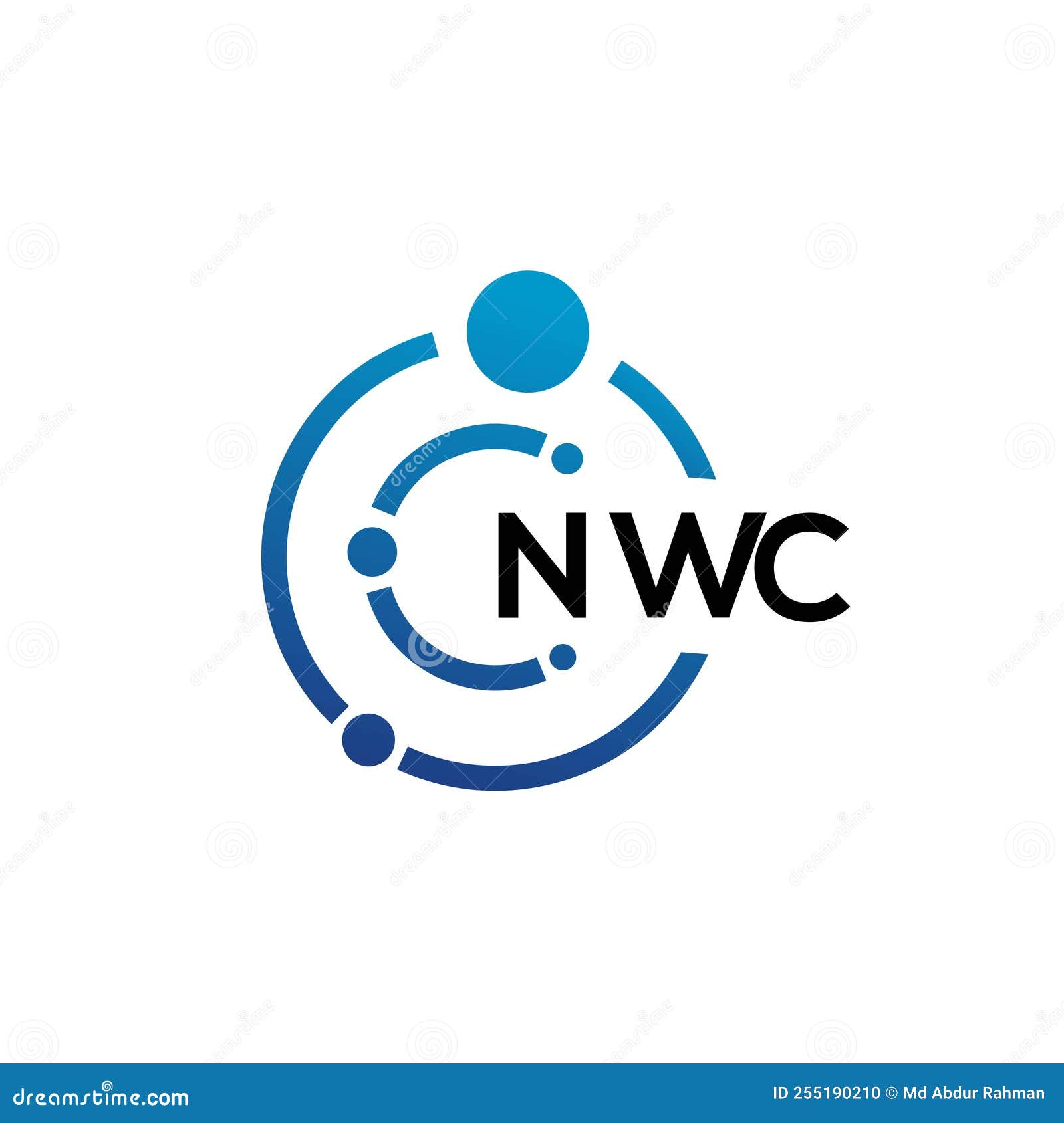Nwc Letter Technology Logo Design On White Background Nwc Creative Initials Letter It Logo