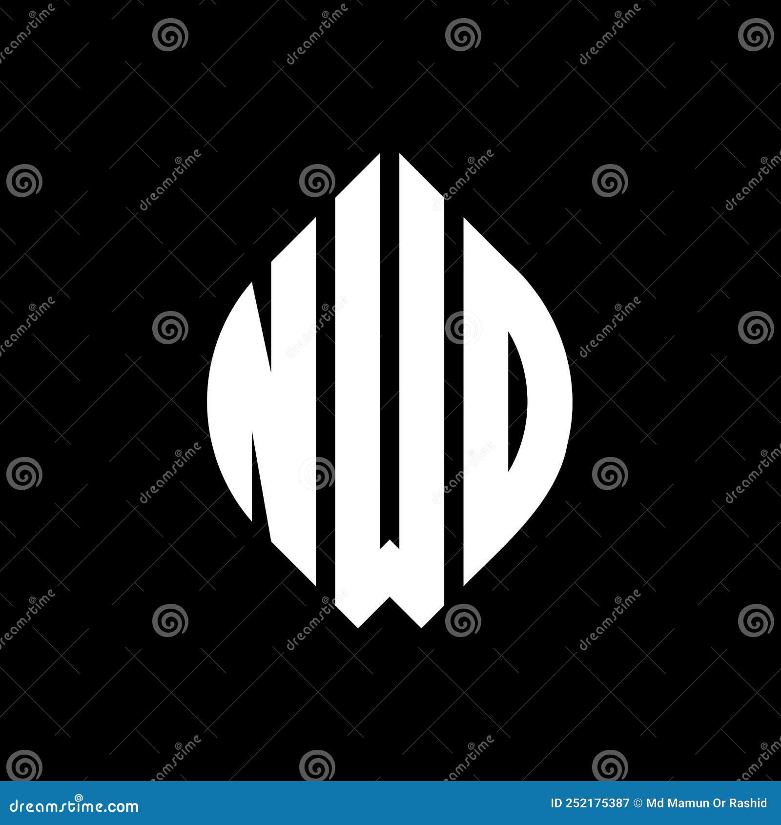 NWD Circle Letter Logo Design with Circle and Ellipse Shape. NWD ...