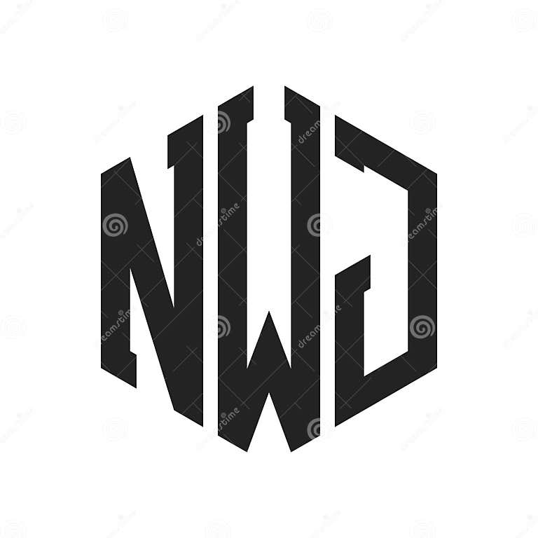 NWJ Logo Design. Initial Letter NWJ Monogram Logo Using Hexagon Shape ...