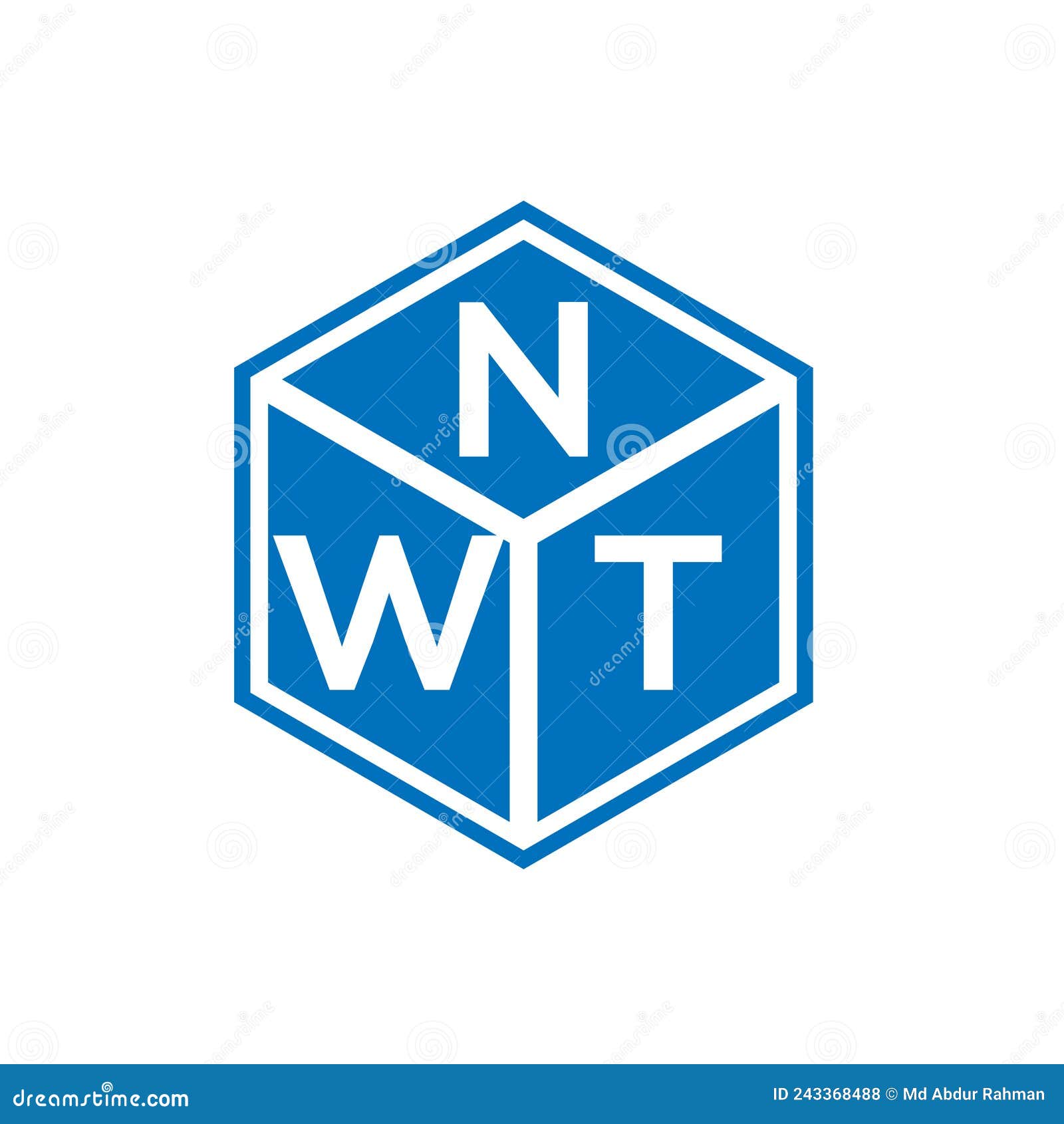NWT Letter Logo Design on Black Background. NWT Creative Initials ...