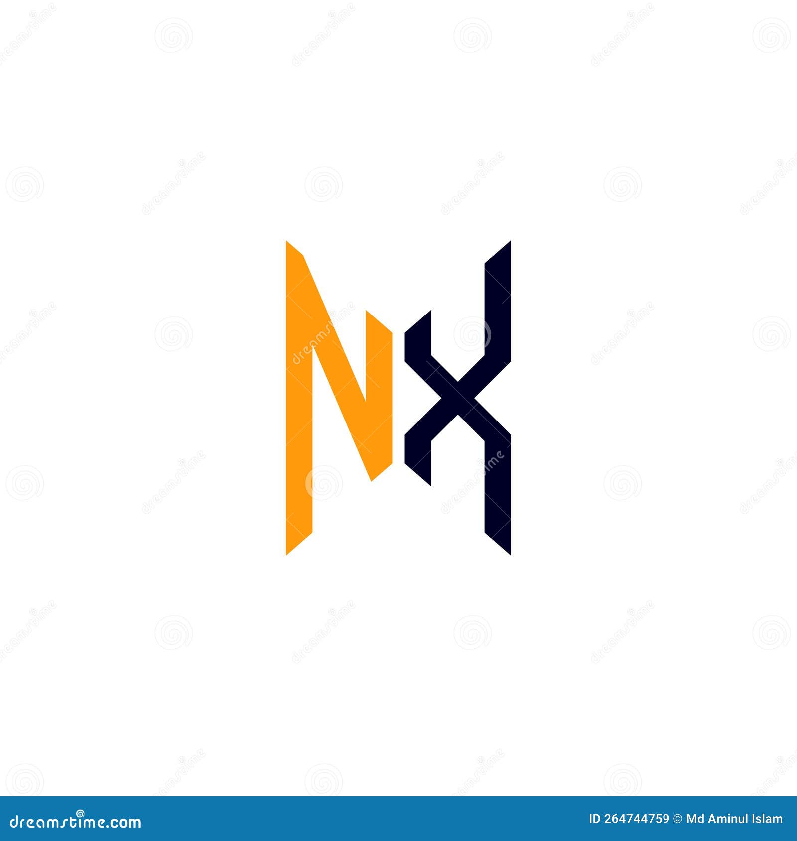 NX Letter Logo Creative Design with Vector Graphic, Stock Vector ...