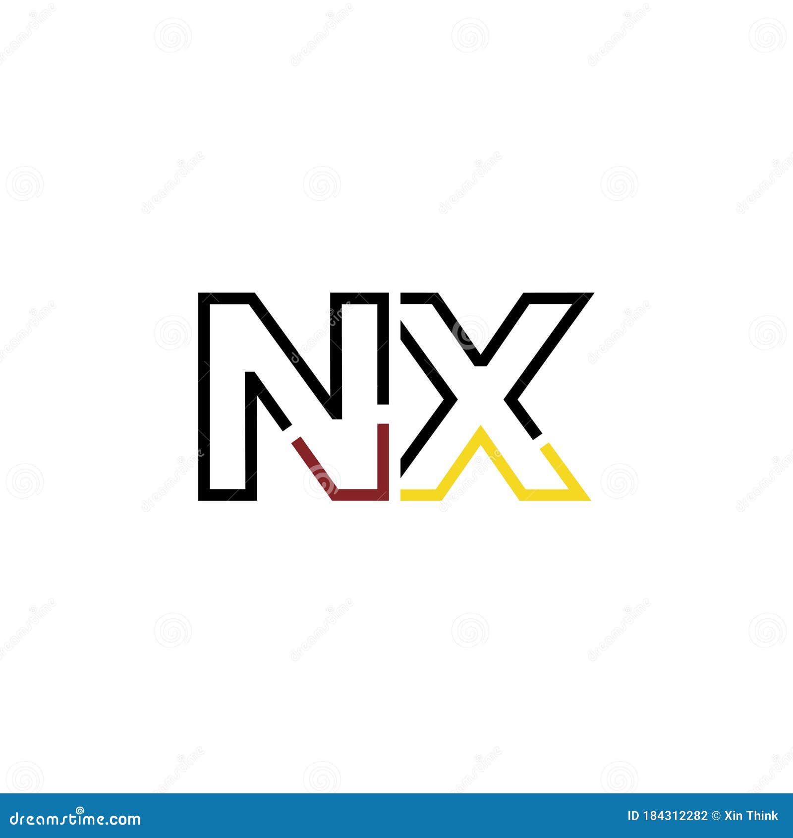 NX Letter Logo Icon Design Template Elements Stock Vector ...