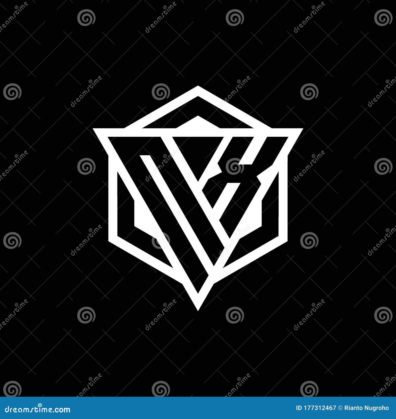NX Logo Monogram with Triangle and Hexagon Shape Combination Stock ...