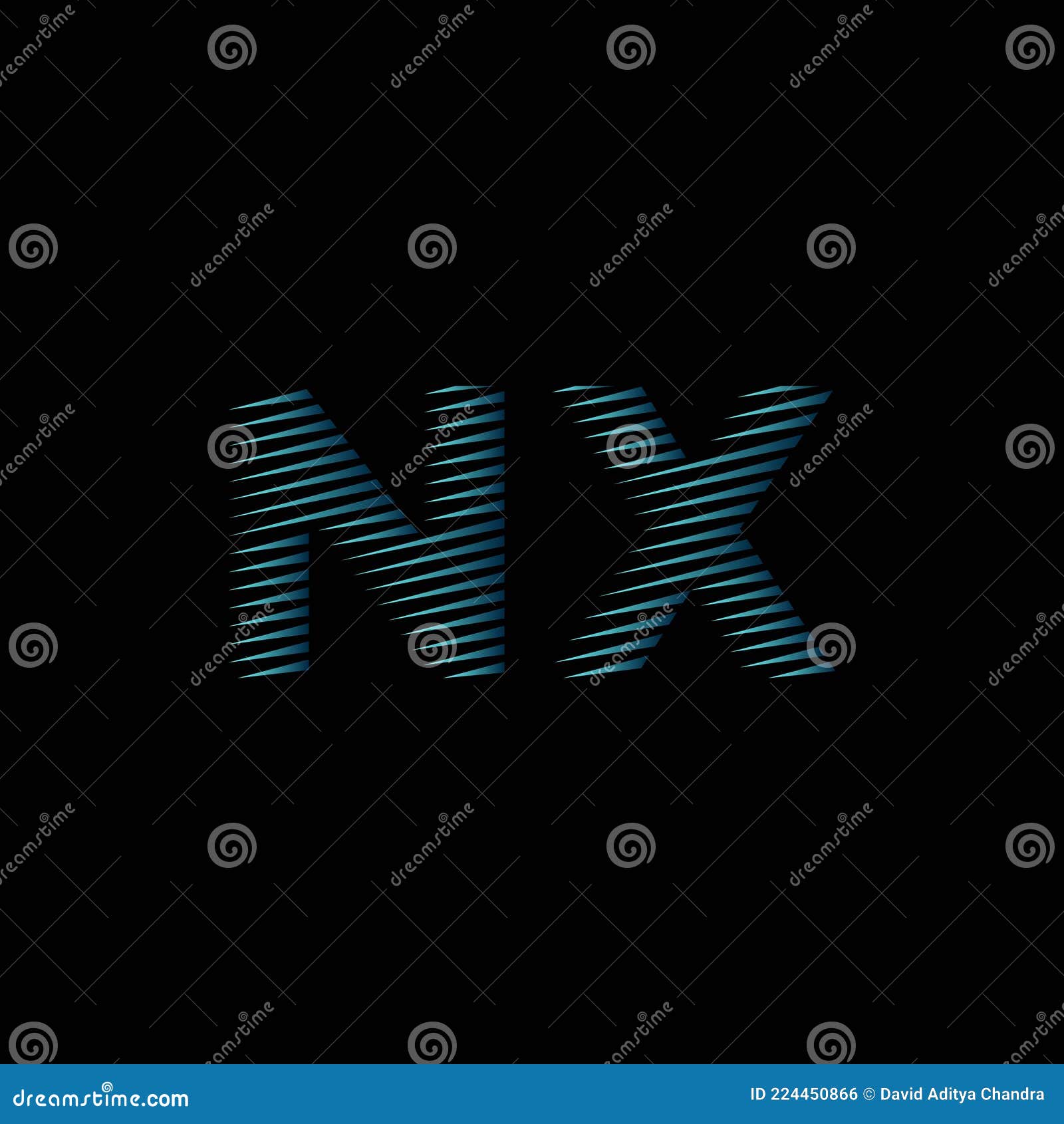 NX Monogram Lines Style Blue Light Vector Stock Vector - Illustration ...