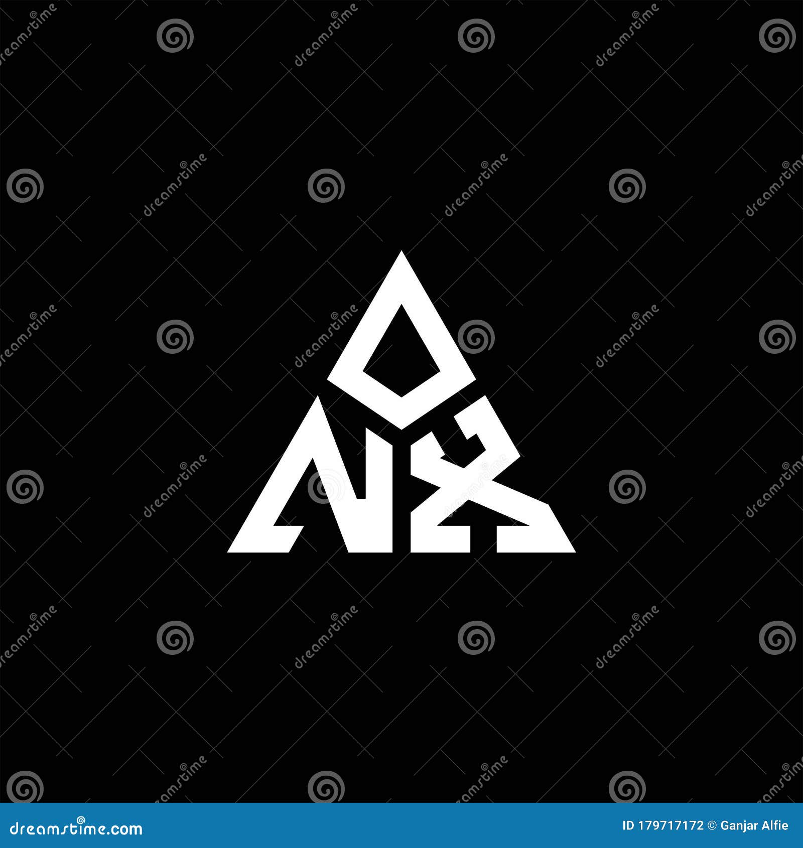 NX Monogram Logo with 3 Pieces Shape Isolated on Triangle Stock Vector ...