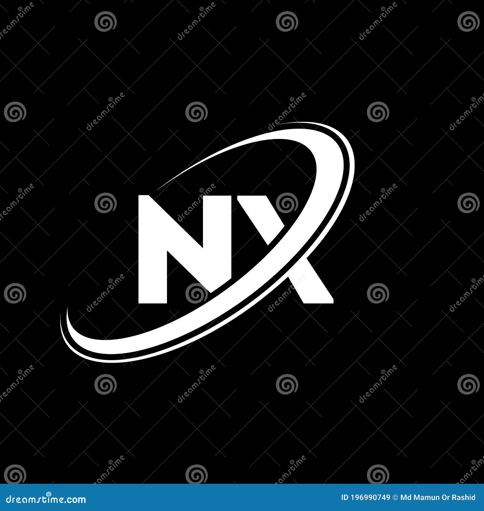 NX N X Letter Logo Design. Initial Letter NX Linked Circle Uppercase ...