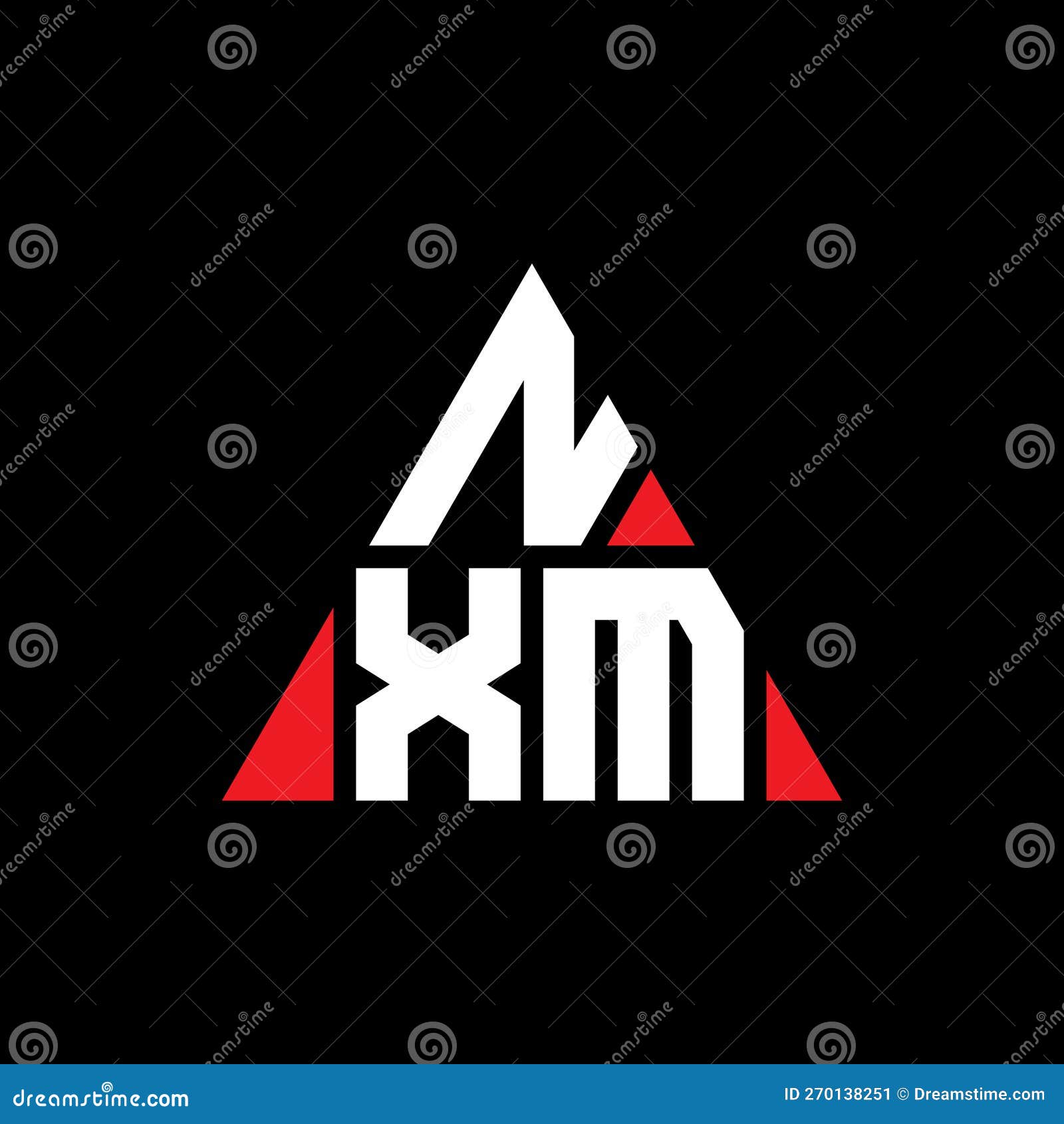 NXM Triangle Letter Logo Design with Triangle Shape. NXM Triangle Logo ...
