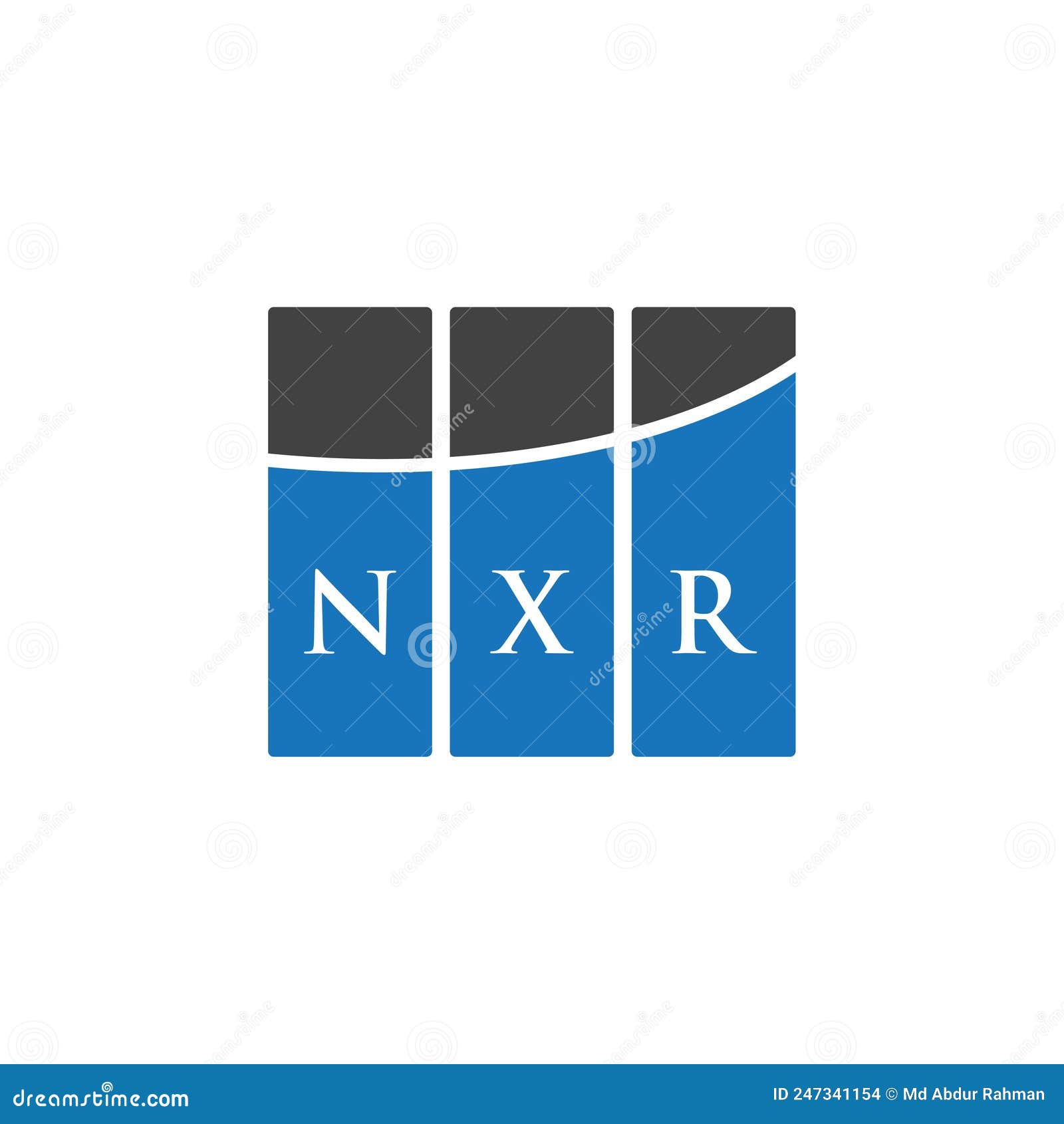 NXR Letter Logo Design on WHITE Background. NXR Creative Initials ...