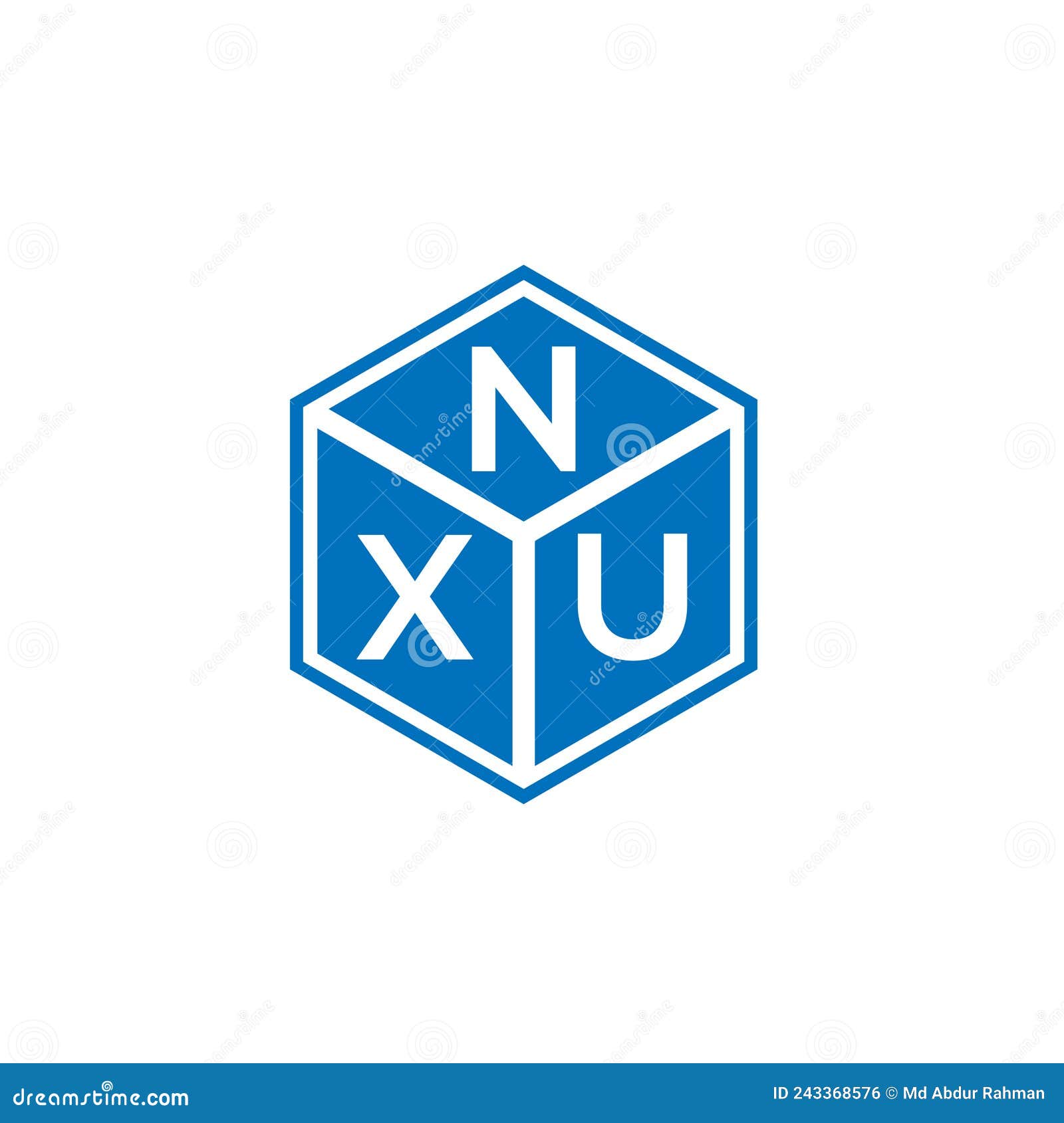 NXU Letter Logo Design on Black Background. NXU Creative Initials ...