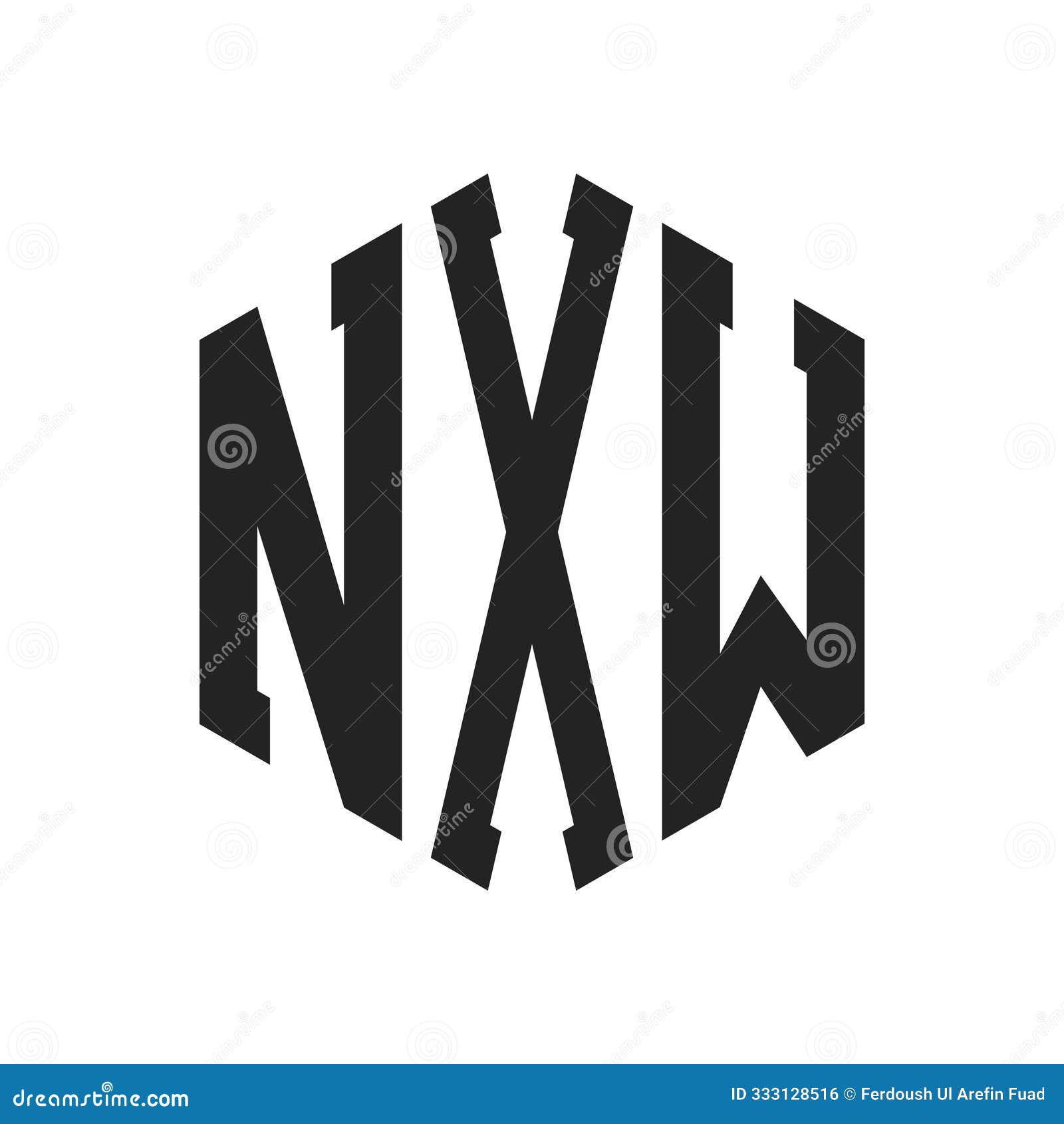 NXW Logo Design. Initial Letter NXW Monogram Logo Using Hexagon Shape ...